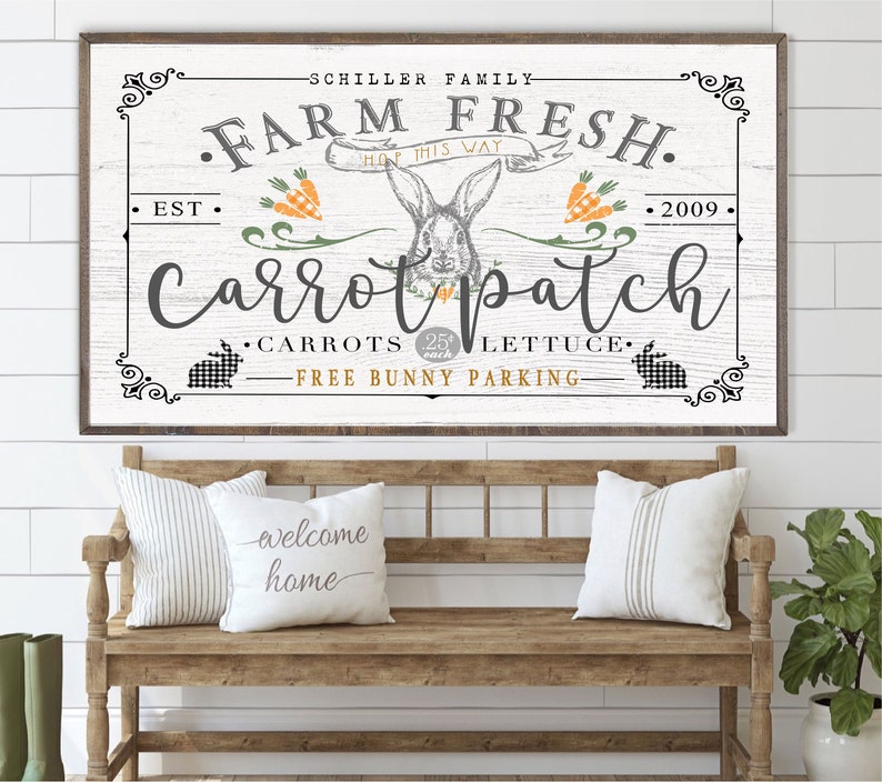 CUTE Farmhouse Easter Sign Personalized Farm Fresh Carrot - Etsy