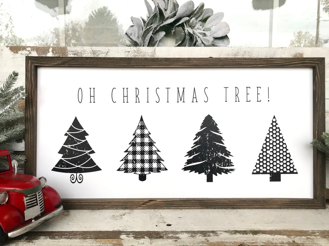 BEAUTIFUL Oh Christmas Tree Rustic Farmhouse Sign - Etsy
