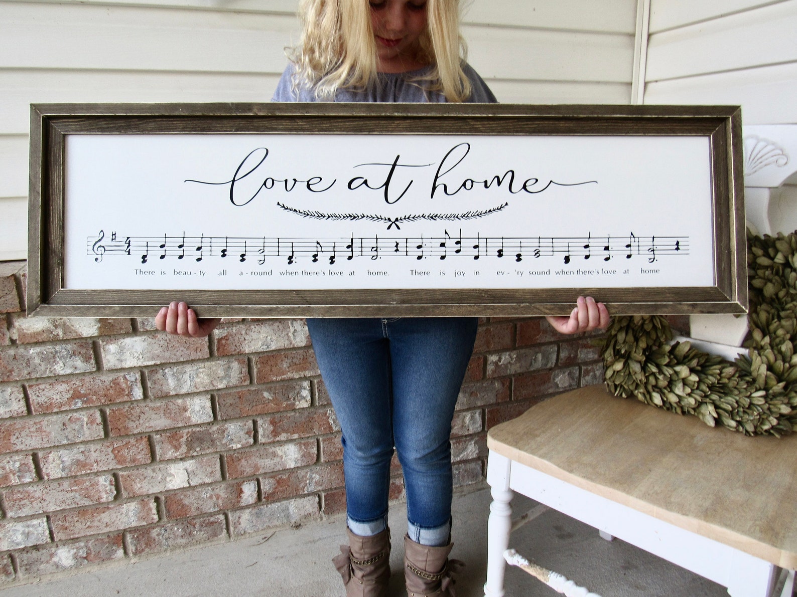 Love at Home Music Framed Farmhouse Sign - Etsy
