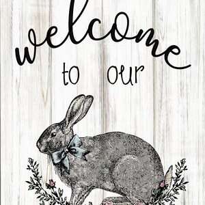 Welcome to Our Burrow Rabbit Bunny Easter Spring Sign Wood Framed ...