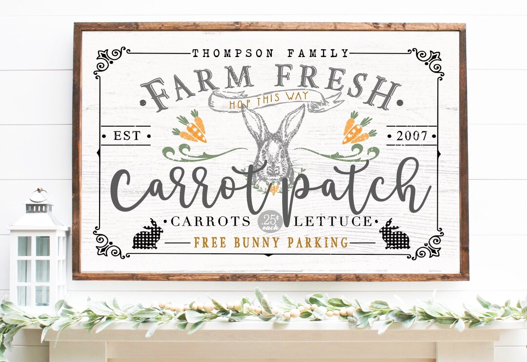 CUTE Farmhouse Easter Sign Personalized Farm Fresh Carrot - Etsy