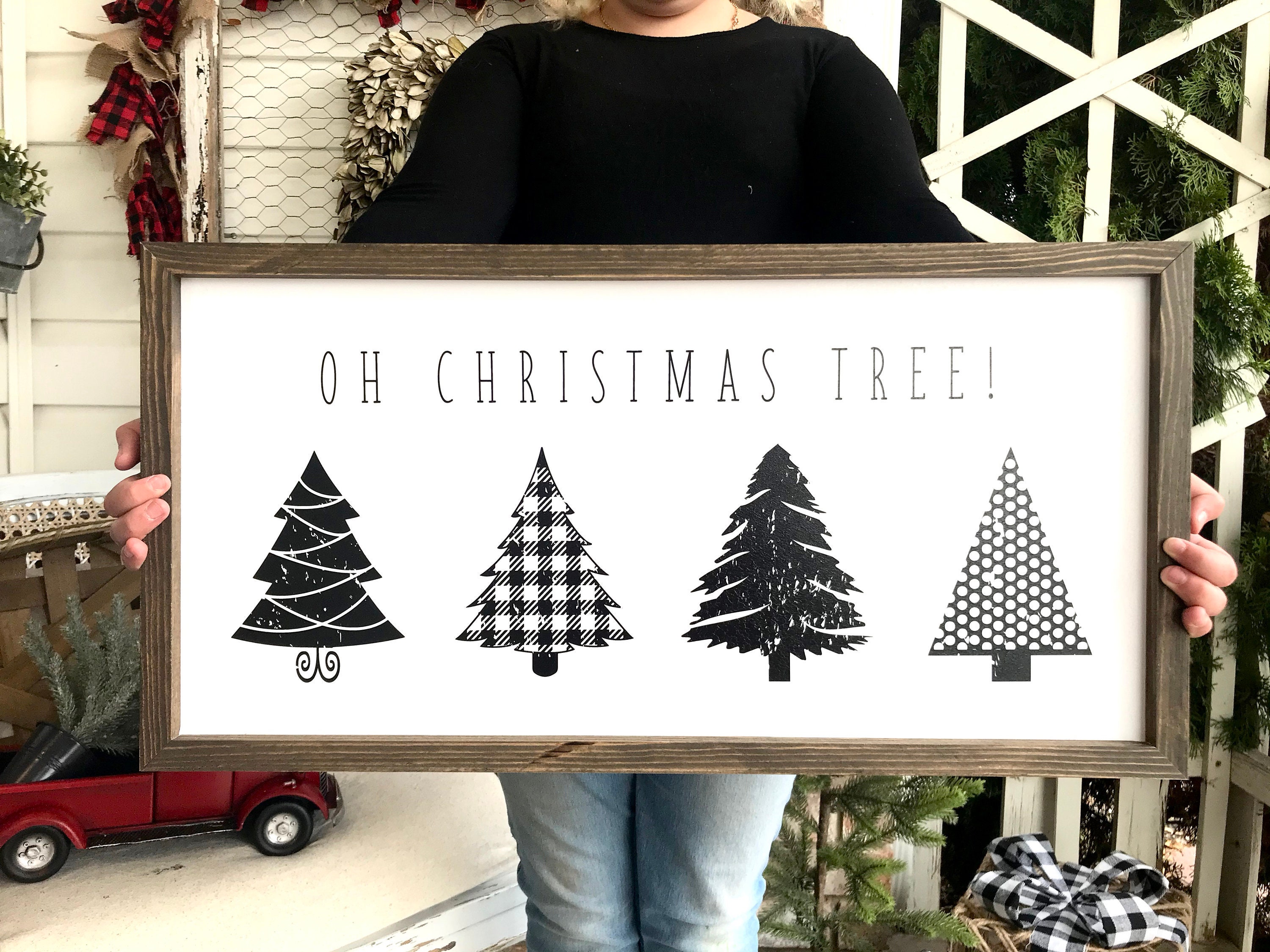 BEAUTIFUL Oh Christmas Tree Rustic Farmhouse Sign - Etsy