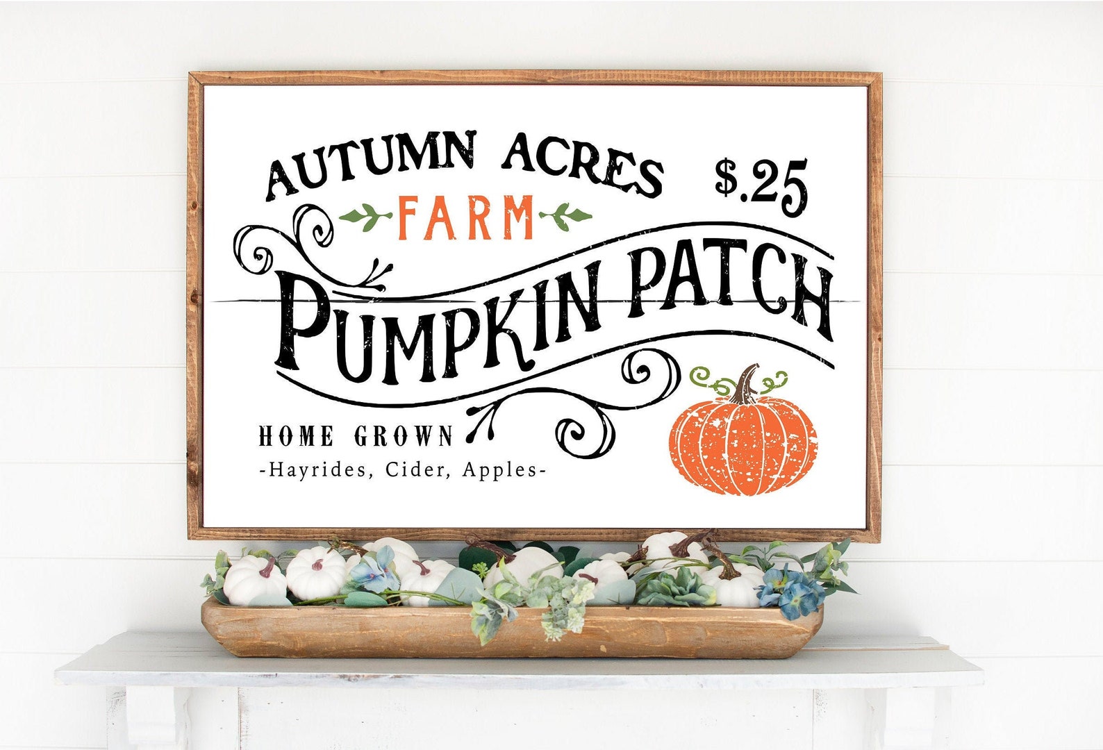 Autumn Acres Pumpkin Patch Farmhouse Pumpkin Sign for Fall - Etsy