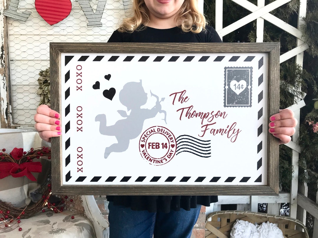 ADORABLE Cupid’s Mail Love Letter Personalized Valentine's Day Wood ...
