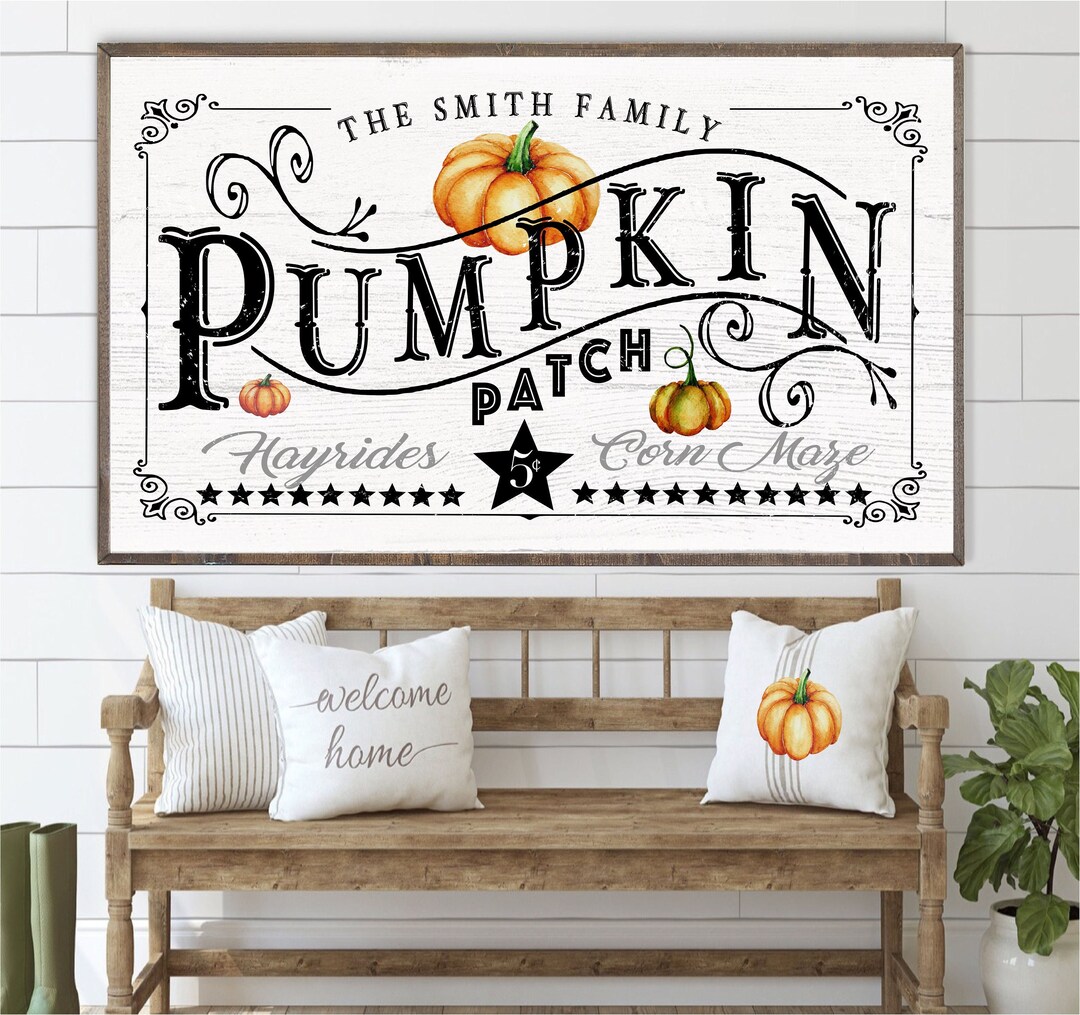 Personalized Pumpkin Patch Pumpkin Patch Wooden Framed Farmhouse Fall ...
