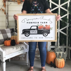 Cute Personalized Pumpkin Farm Truck, Welcome to Our Patch, Fall ...