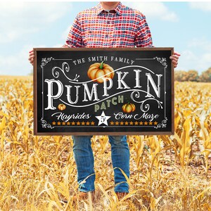 Personalized Pumpkin Patch Pumpkin Patch Wooden Framed Farmhouse Fall ...