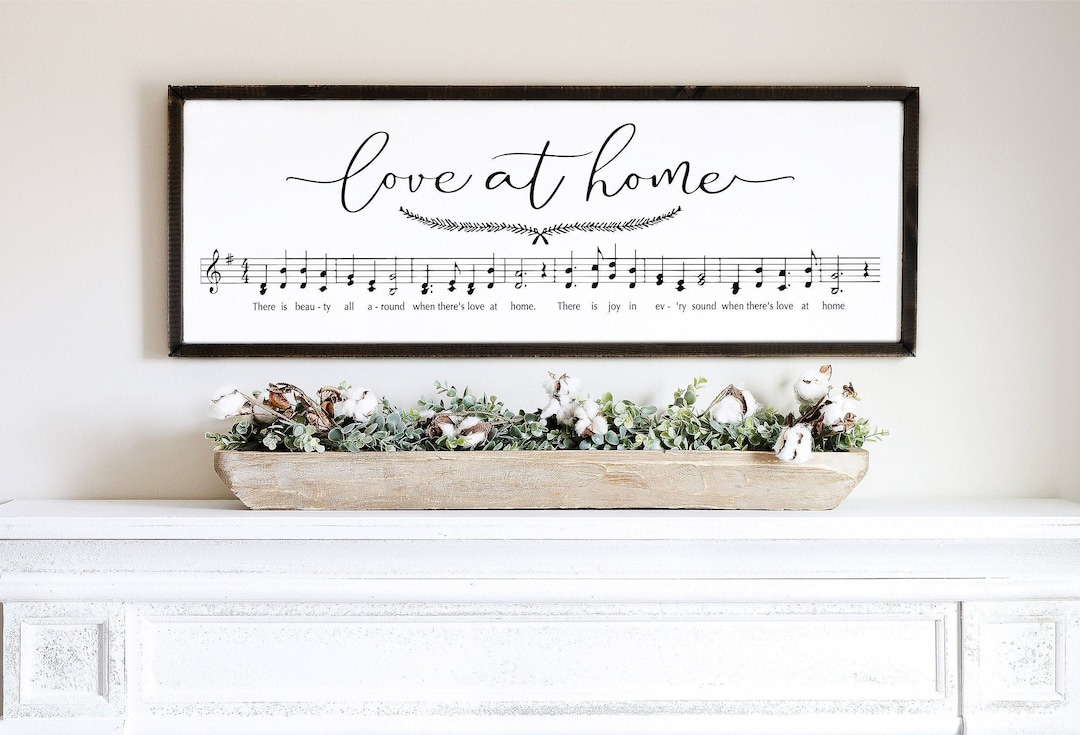 Love at Home Music Framed Farmhouse Sign - Etsy