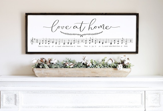Love at Home Music Framed Farmhouse Sign - Etsy