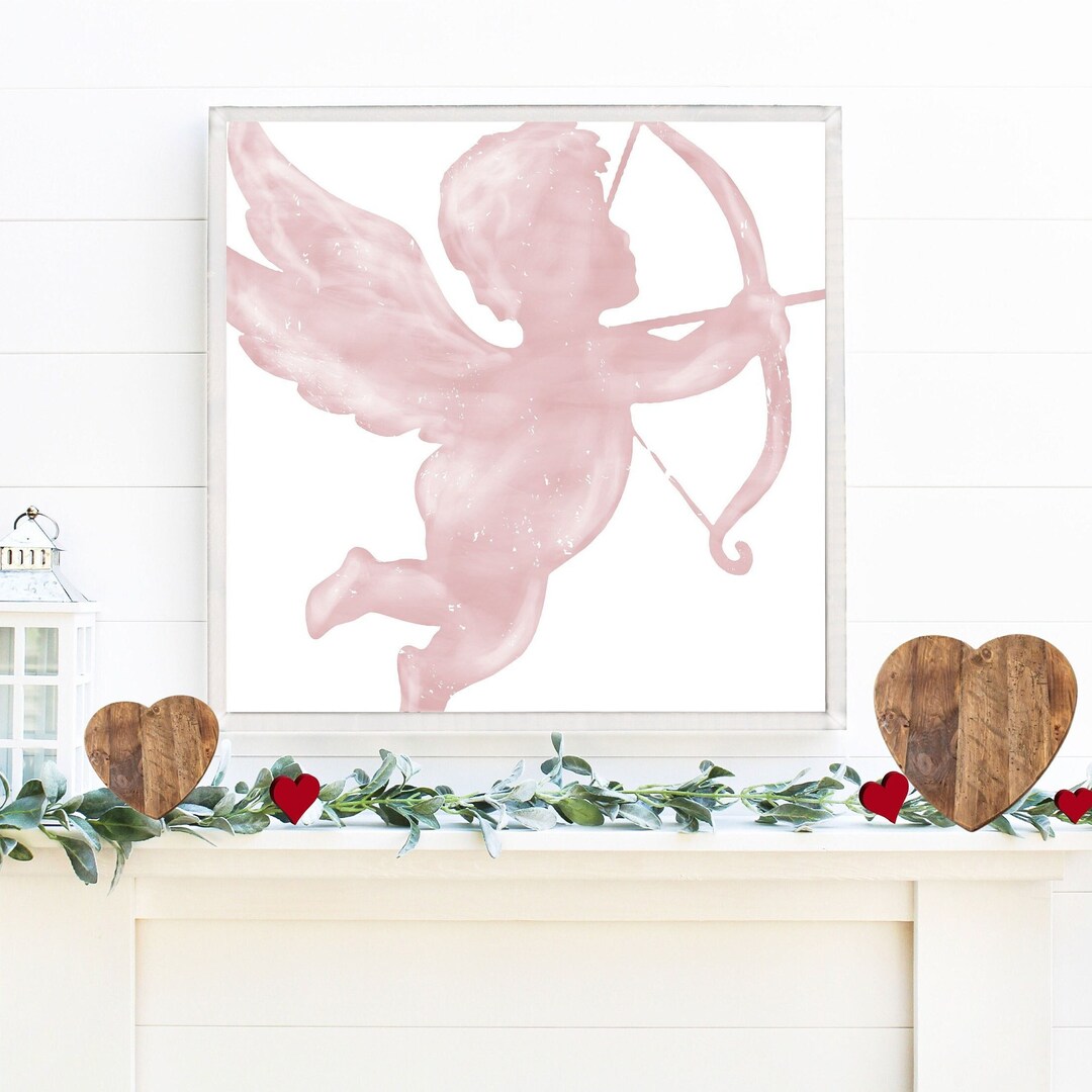 BEST SELLER Cupid Valentines Day Art Wood Framed Farmhouse Sign - Etsy