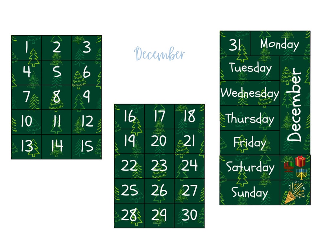 Winter Calendar Pack Printable - Etsy