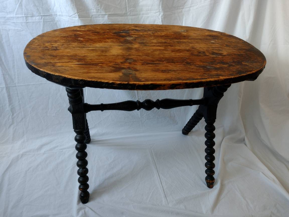 A Gypsy Bobbin Table in Ebonised Pine. - Etsy UK