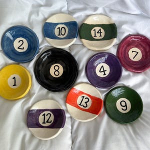 Yellow 1 Pool Ball Ceramic Dish - Etsy