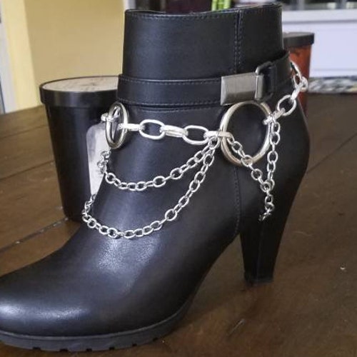 Leather Boot Strap With Studs & Chains currently 3 Extra | Etsy