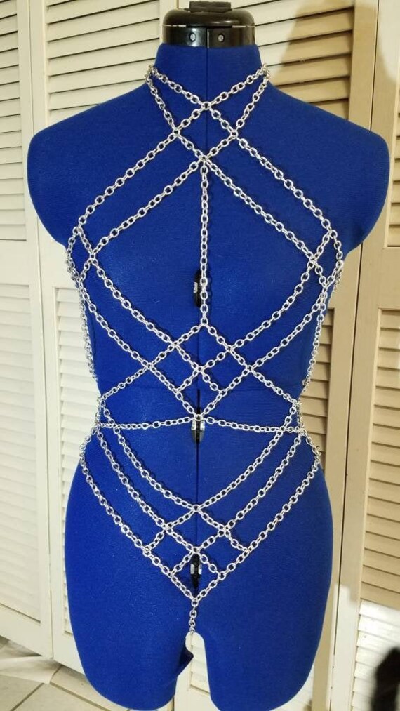 Running Diamonds Chain Full Body Harness Body Cage - Etsy
