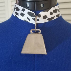 Cow Print Ribbon and Cowbell Collar - Etsy