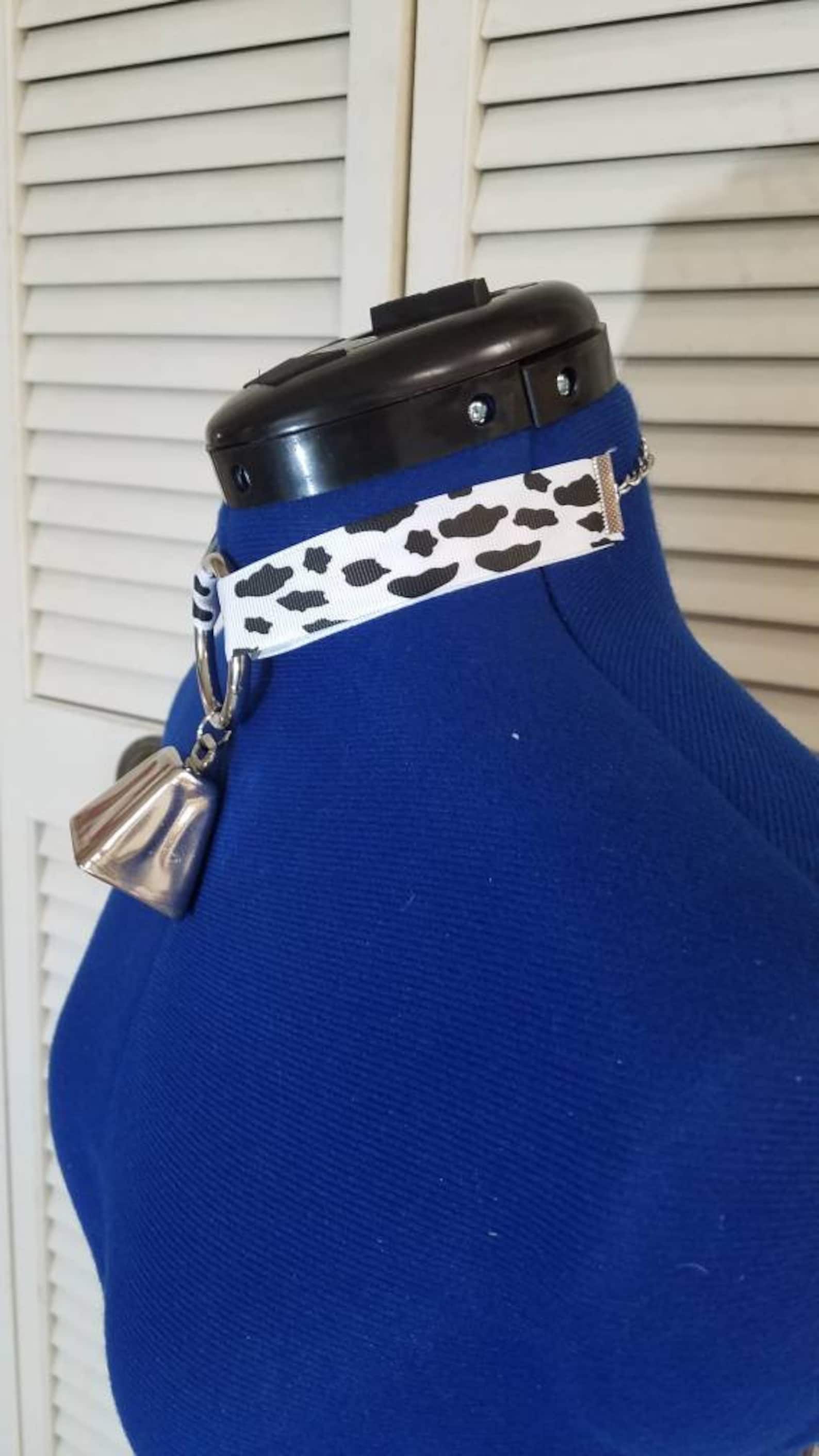 Cowprint Cowbell O Ring Choker Collar - Etsy