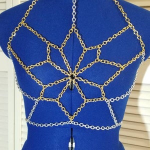 Captain Marvel Inspired Gold and Silver Chain Chest Harness - Etsy