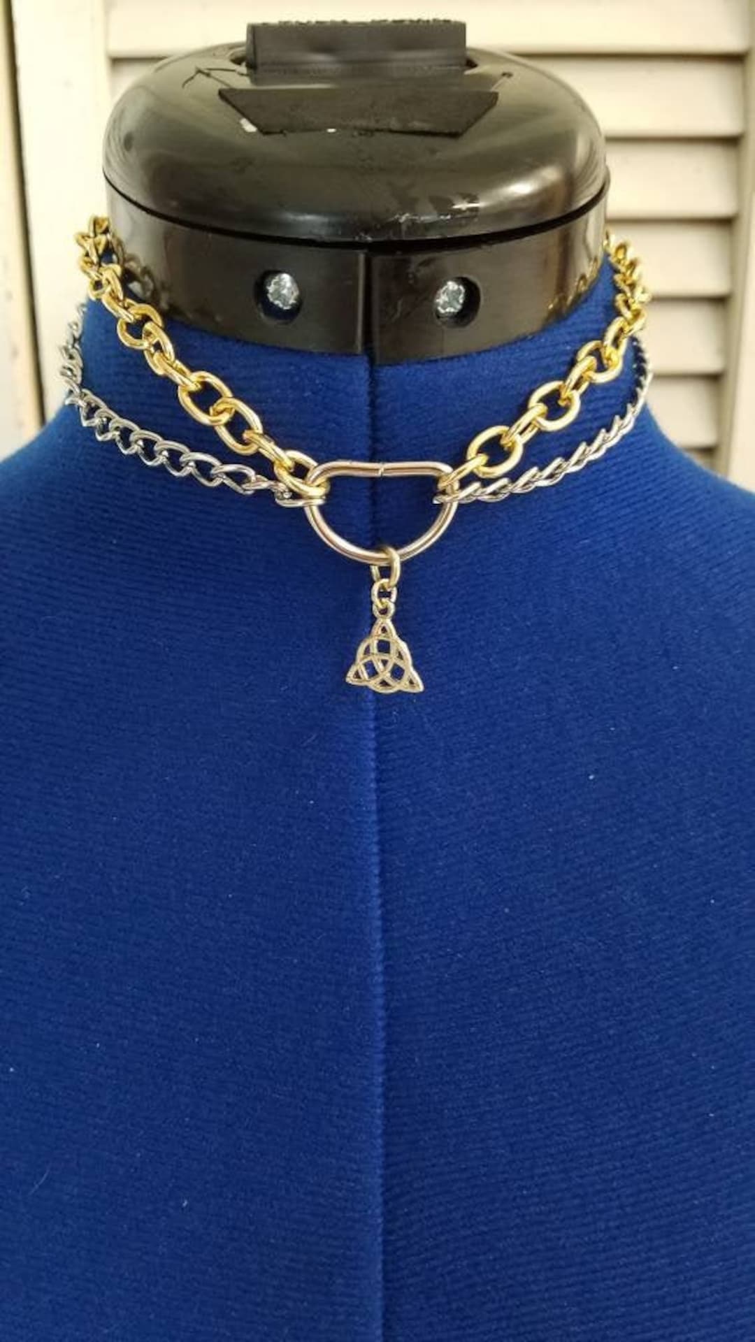 Gold and Silver Celtic Knot Chain Choker - Etsy
