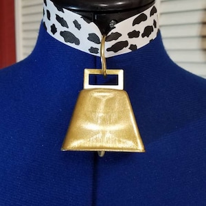 Cow Print Ribbon and Cowbell Collar - Etsy