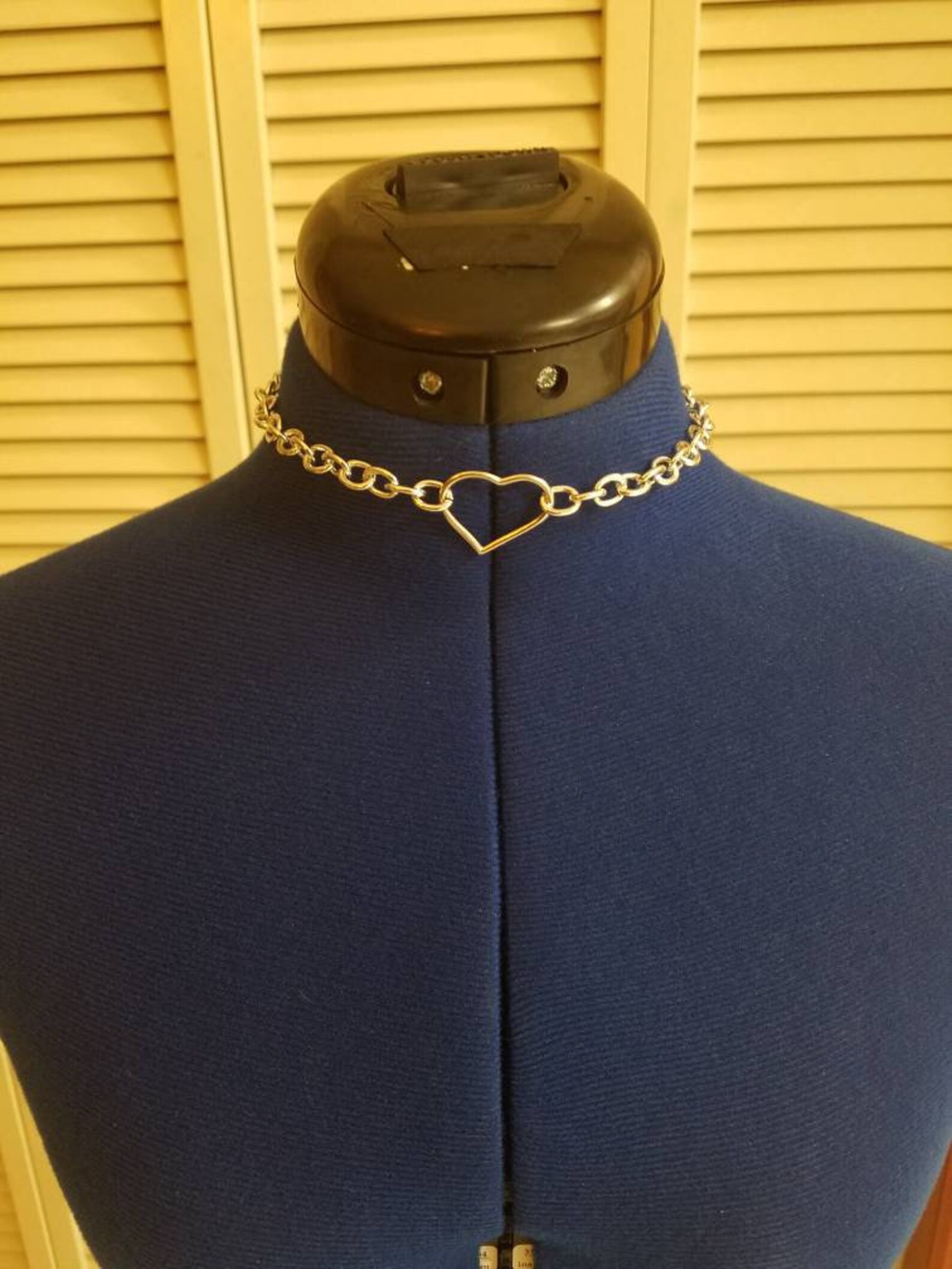 Basic Chain Heart Choker Collar. Day Collar - Etsy