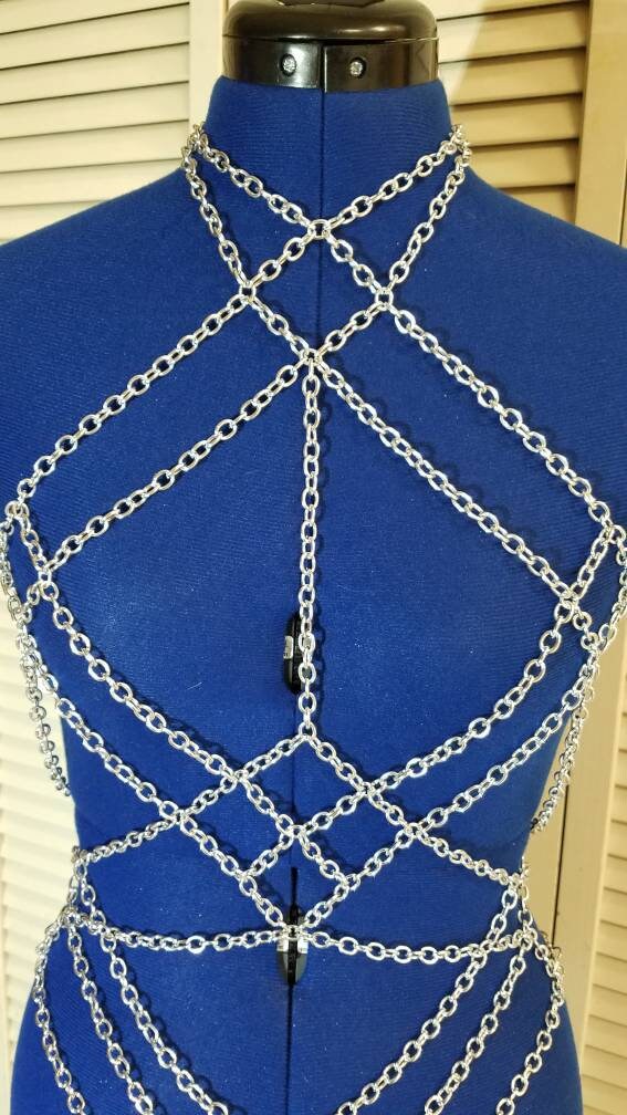 Running Diamonds Chain Full Body Harness Body Cage - Etsy