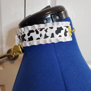 Cowprint Ribbon Cowbell Choker Collar - Etsy