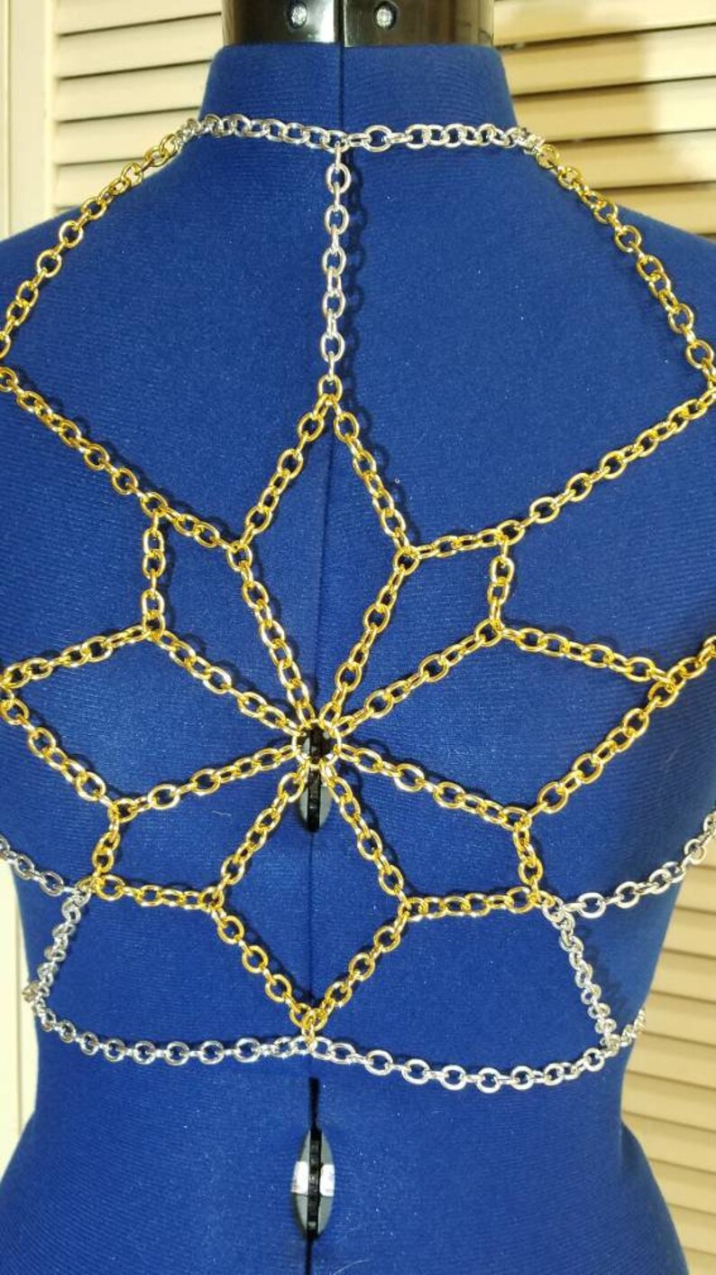 Captain Marvel inspired gold and silver chain chest harness | Etsy