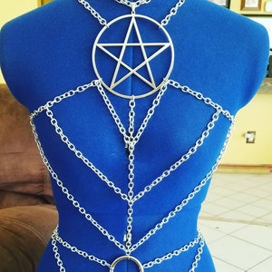 The Good Witch Chain Full Body Harness With Large Pentacle Pendant ...