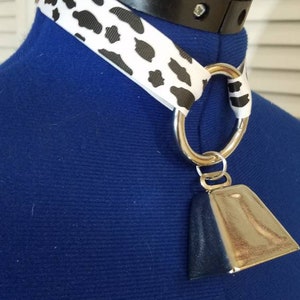 Cowprint Cowbell O Ring Choker Collar - Etsy