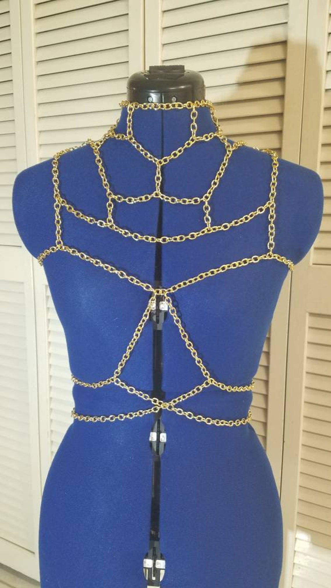 Cleopatra Gold Chain Chest Harness Body Cage - Etsy