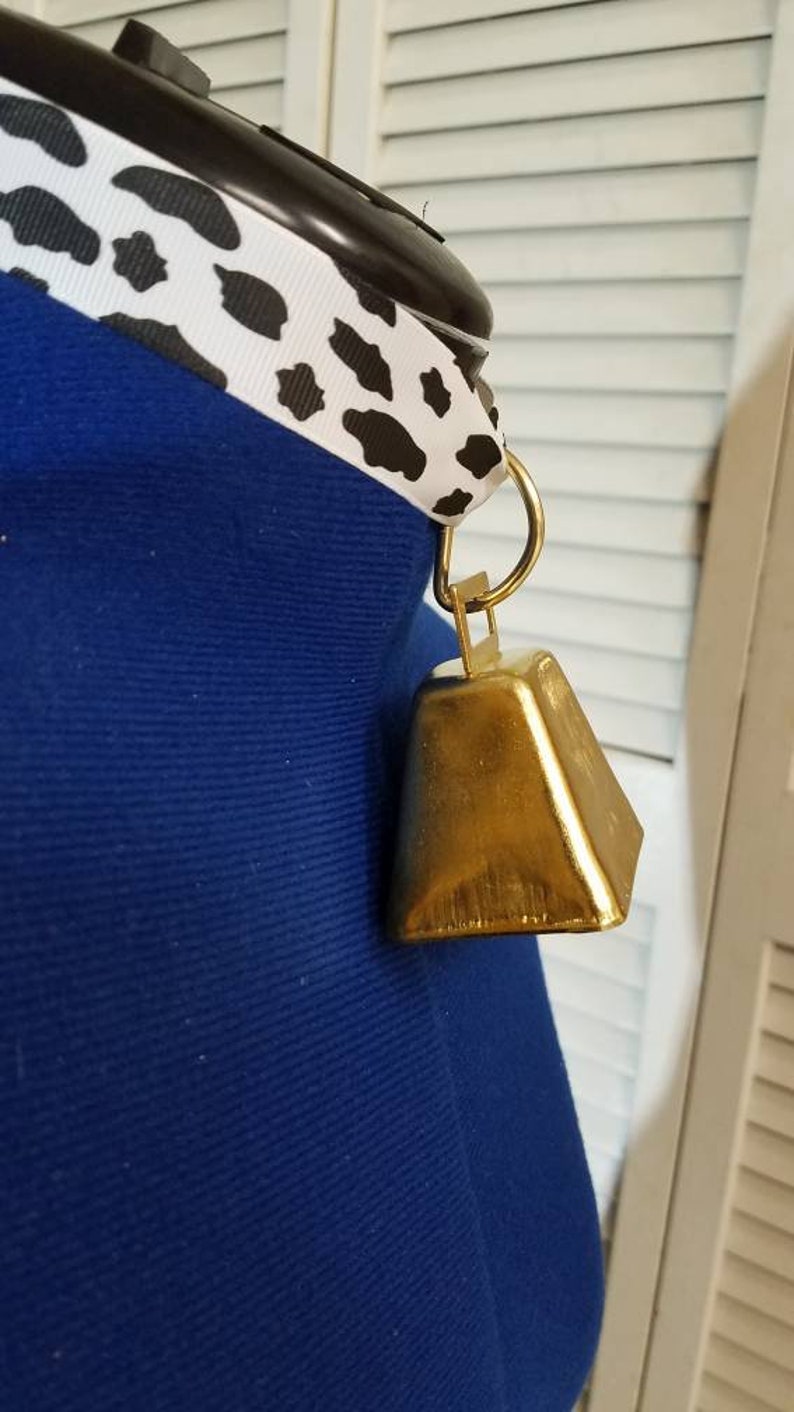 Cow Print Ribbon and Cowbell Collar - Etsy
