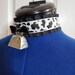 Cowprint Ribbon Cowbell Choker Collar - Etsy