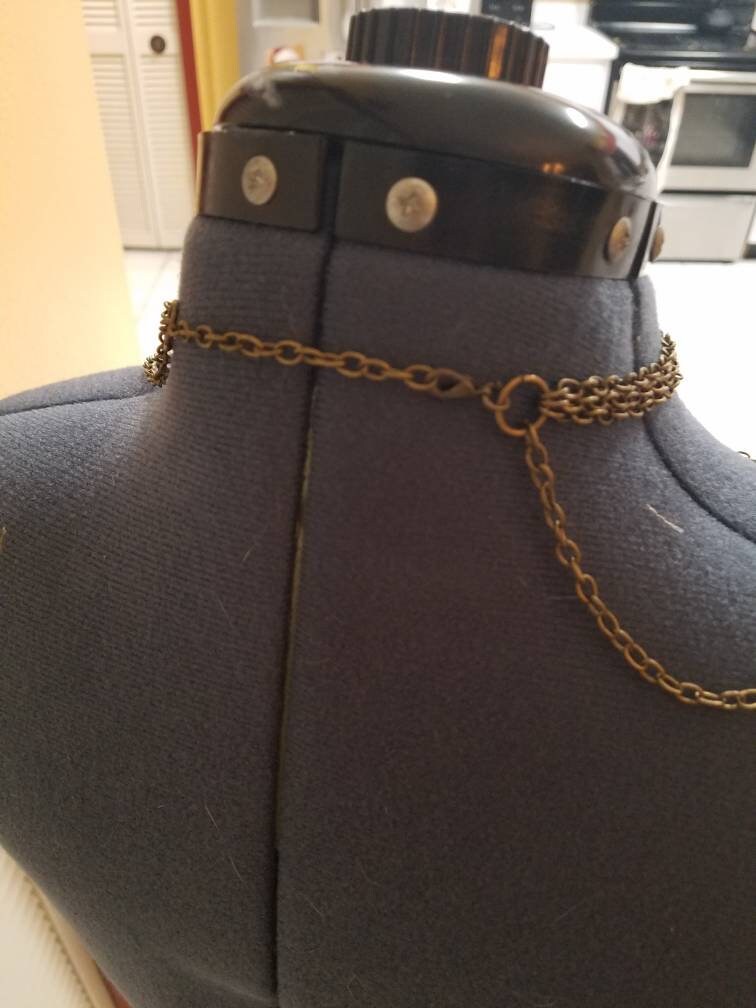 Key Charm Chain Collar - Etsy