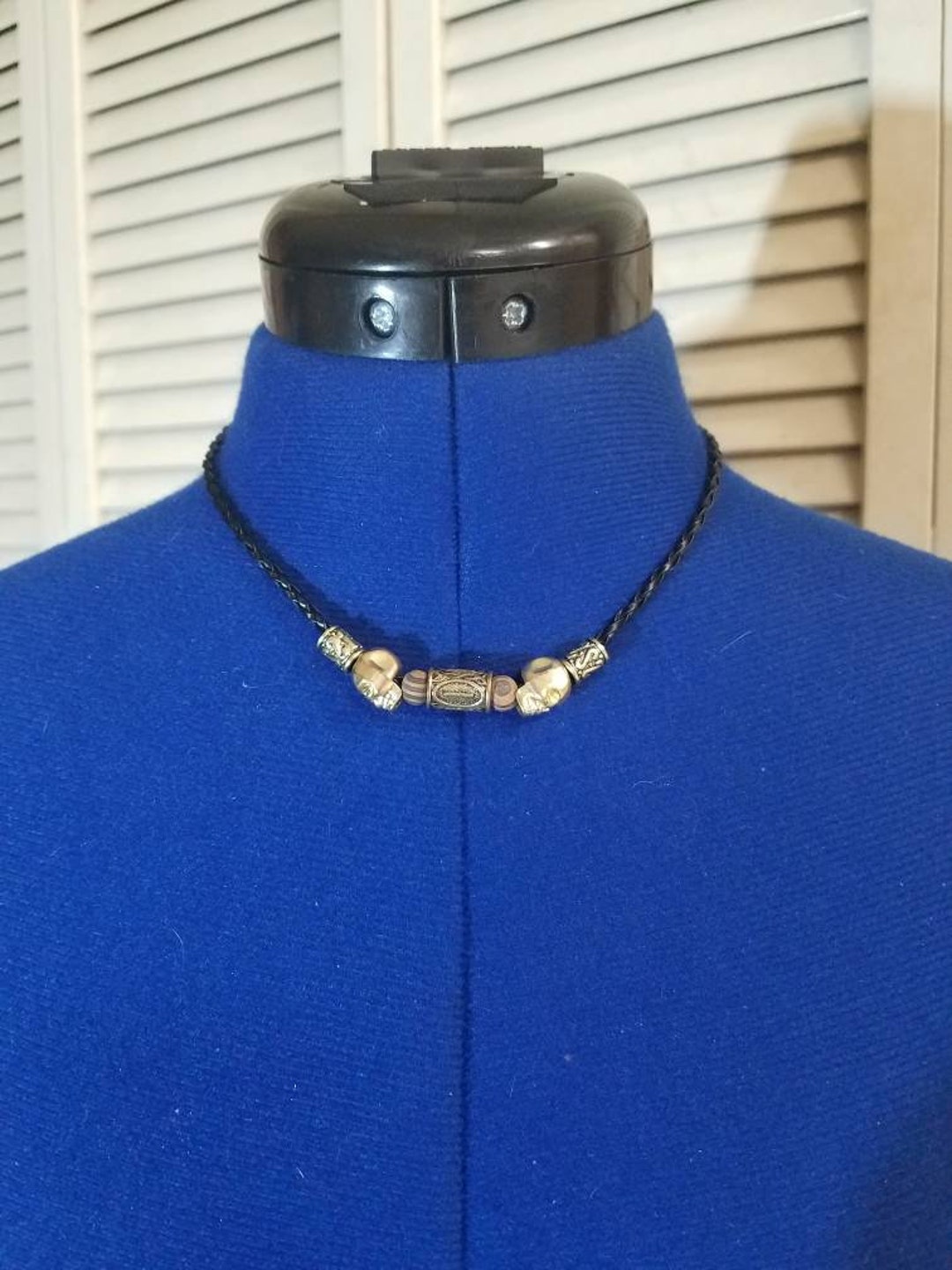 Viking Rune Isa ice Skull Bead Necklace - Etsy