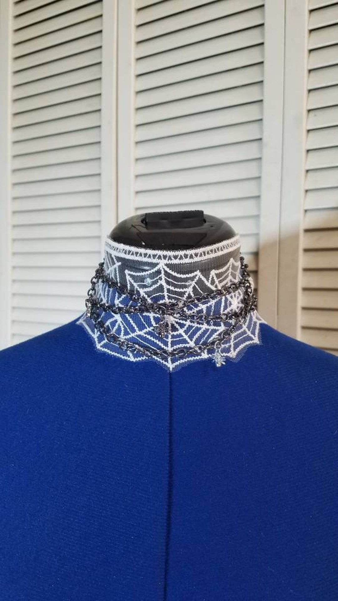 Halloween Spider Web Ribbon and Chain Choker Collar - Etsy
