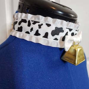 Cowprint Ribbon Cowbell Choker Collar - Etsy