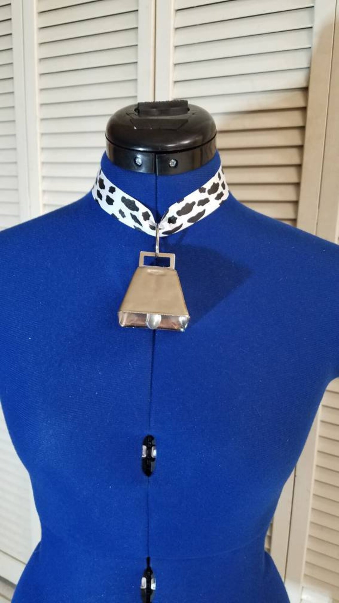 Cow Print Ribbon and Cowbell Collar - Etsy