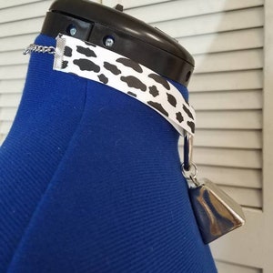 Cowprint Cowbell O Ring Choker Collar - Etsy