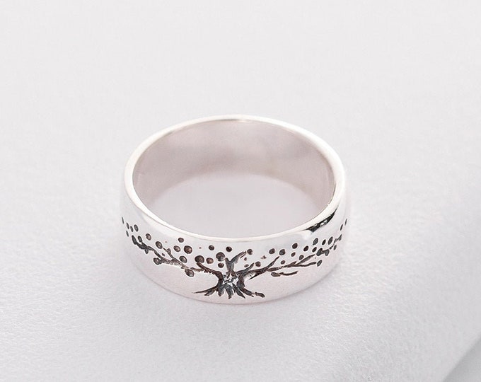 Tree of Life Ring Nature Inspired Ring Sterling Silver Ring - Etsy