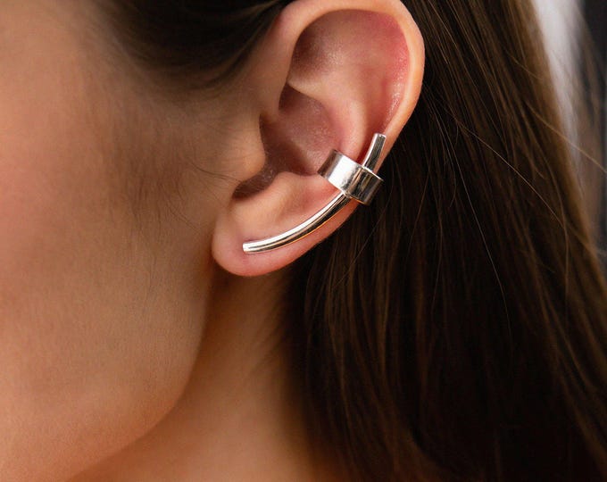 Sterling Silver Ear Crawler Earring Cuff, Sterling Silver Ear Cuff ...
