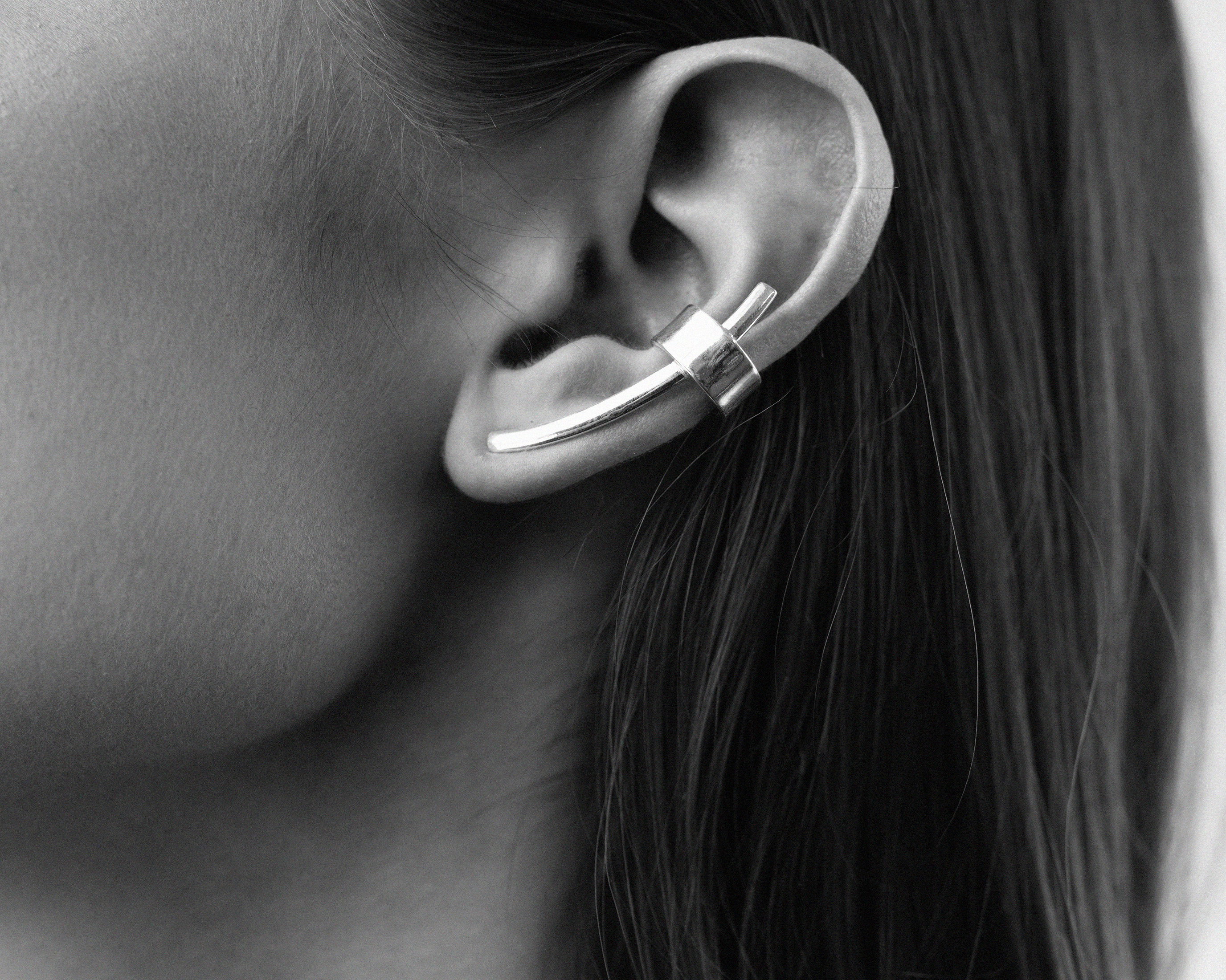 Sterling Silver Ear Cuff, Silver Ear Cuff,cuff Earring, Modern Silver ...