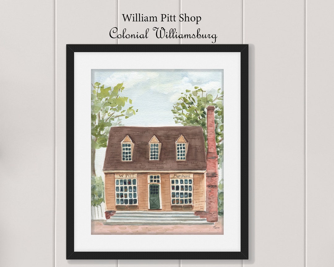 Merchant Shop in Colonial Williamsburg, William Pitt Shop, Painting of ...