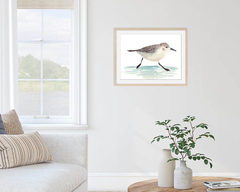 Beach Bird Print, Watercolor Print of Sanderling, Printable Art ...