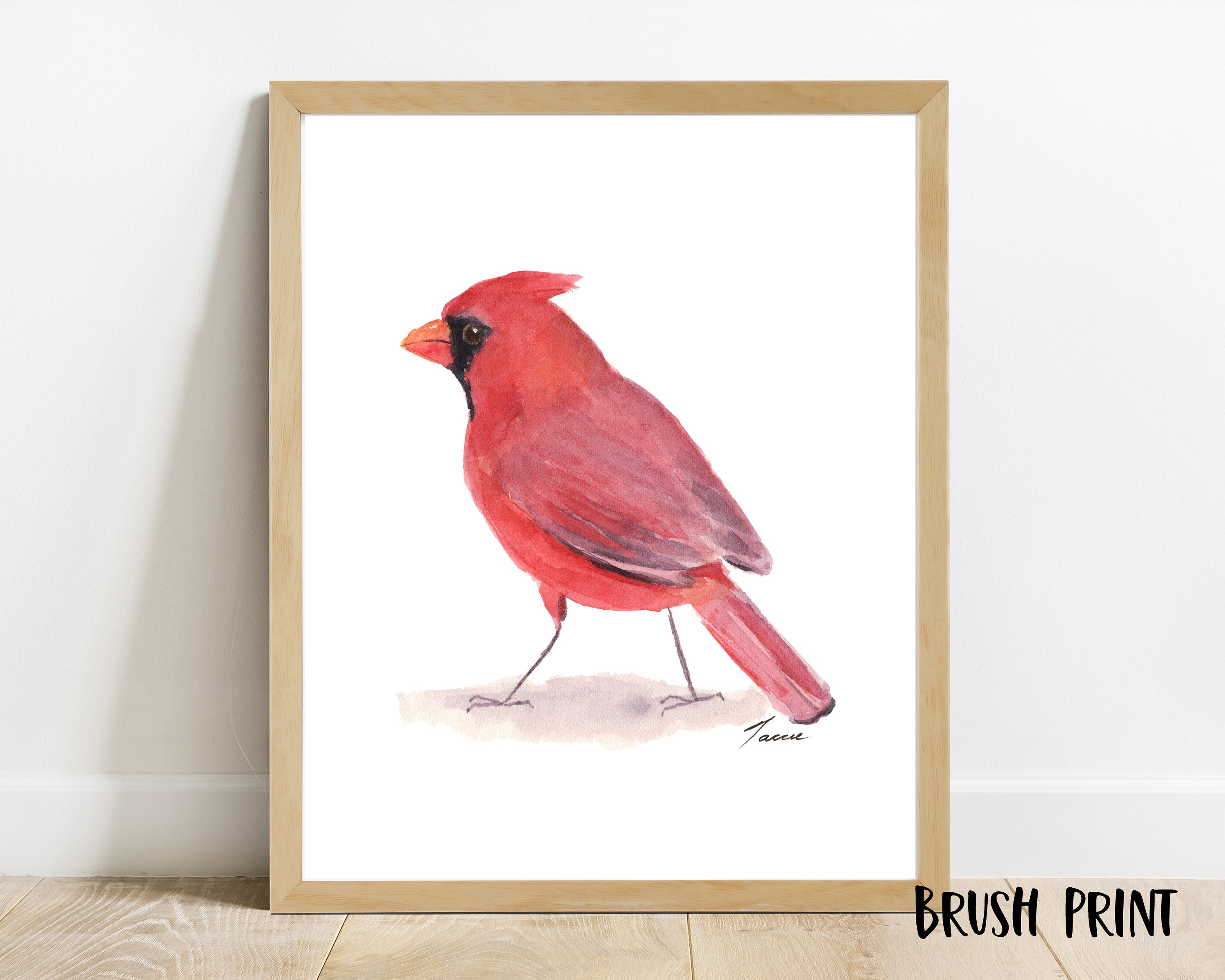 Cardinal Watercolor Bird, Red Bird, Colorful Bird Print, Downloadable ...