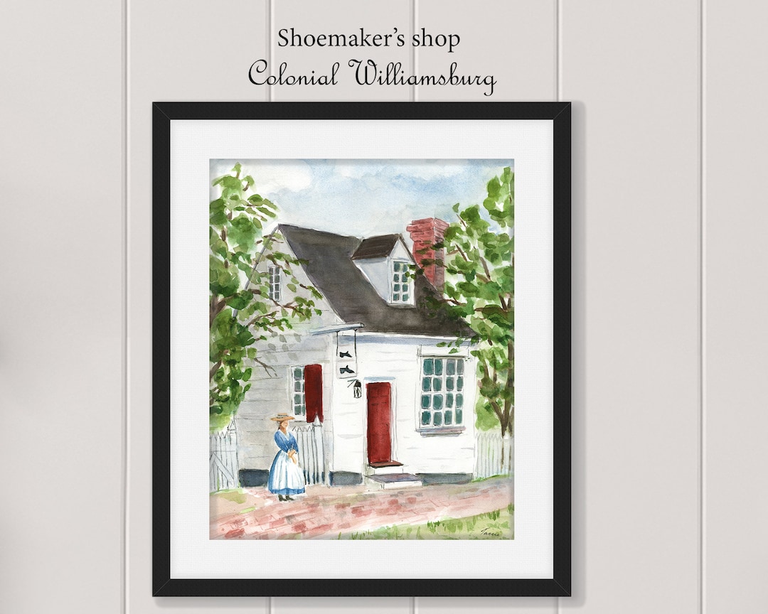 Colonial Shoemaker Painting