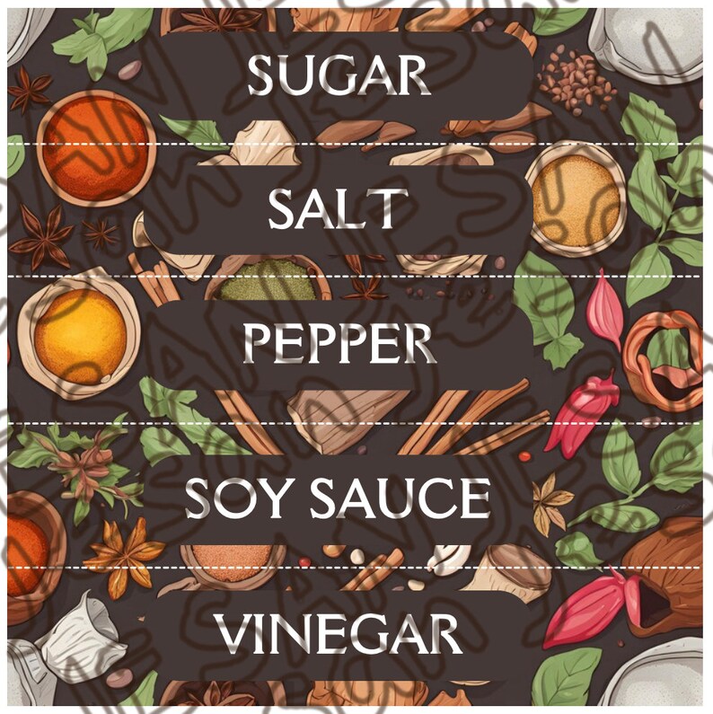 Printable Label for Spices and Ingredients - Sticker Label Template - Etsy