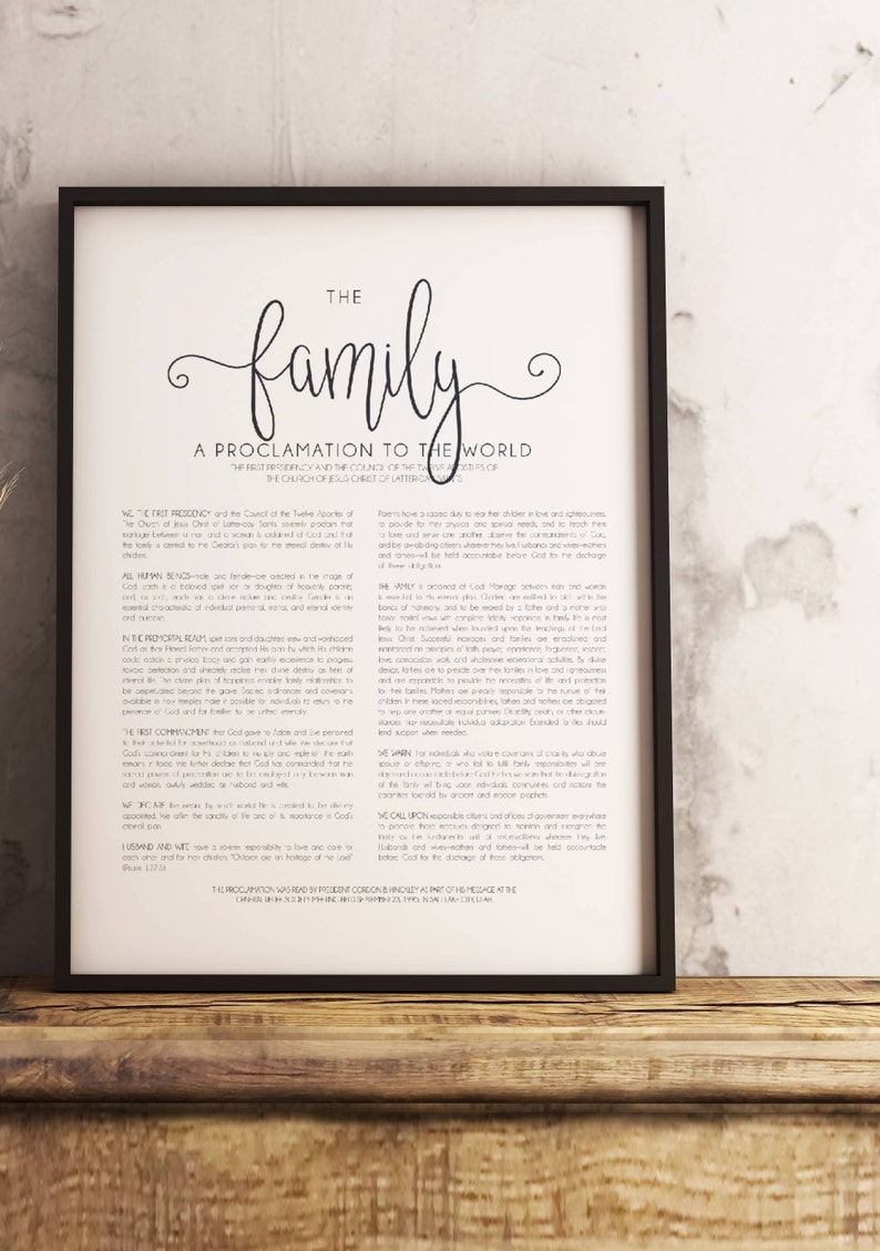 The Family A Proclamation to the World, Lds Print, Lds Decor, Lds ...