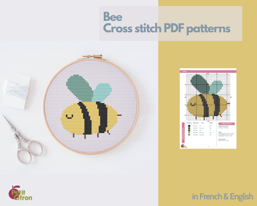 Bee Cross Stitch Grids PDF Pattern - Etsy