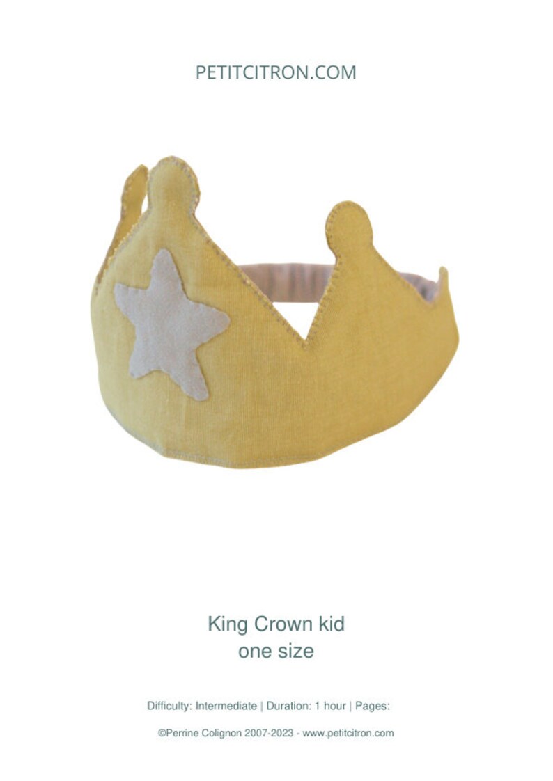 Kids King Crown Sewing Pattern Tiara Children Playful Toy Dress-up ...